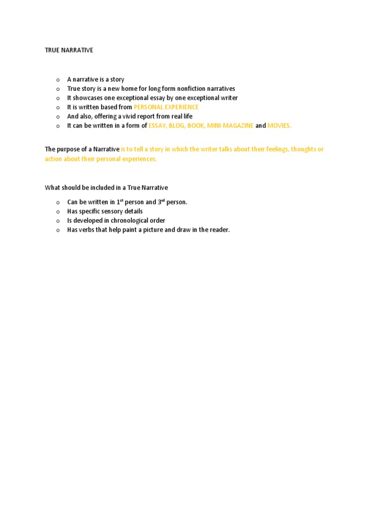 True Narrative Report | PDF