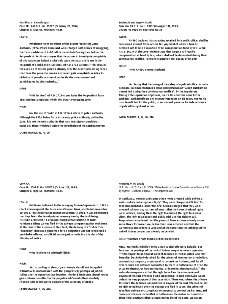 Case Digests For Statcon | Download Free PDF | Bail | Arrest