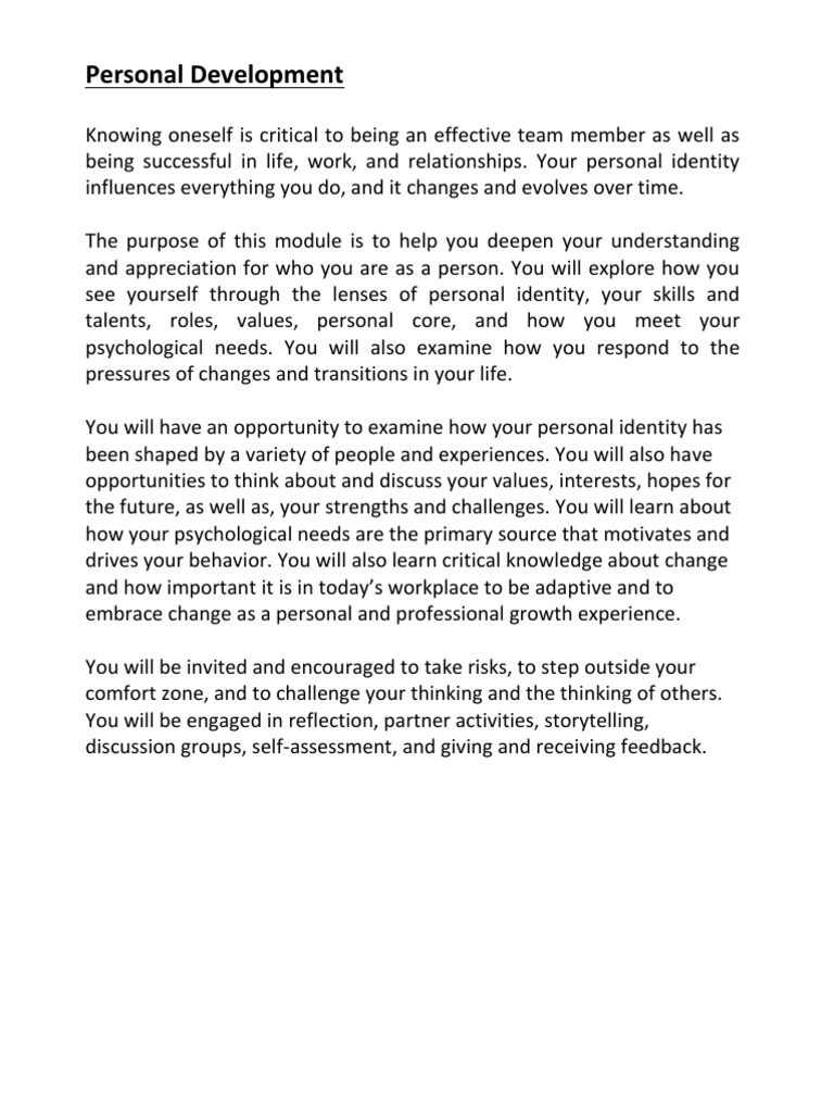 PerDev Activity | PDF | Personal Development | Identity (Social Science)