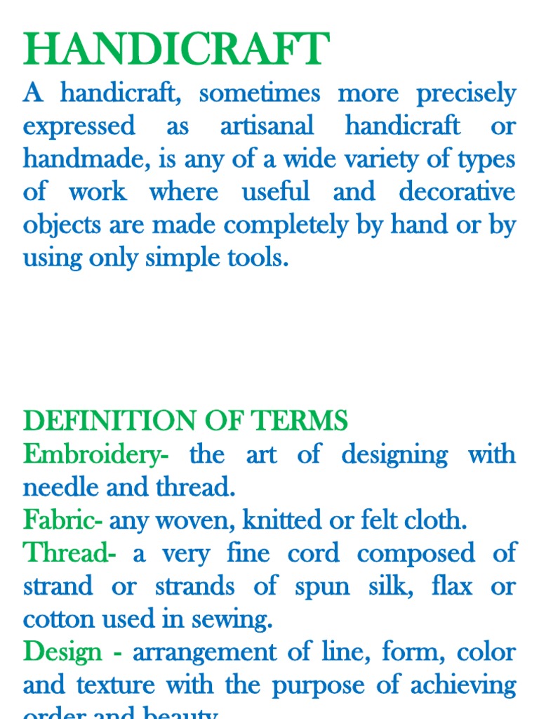 Handicraft Activity | PDF