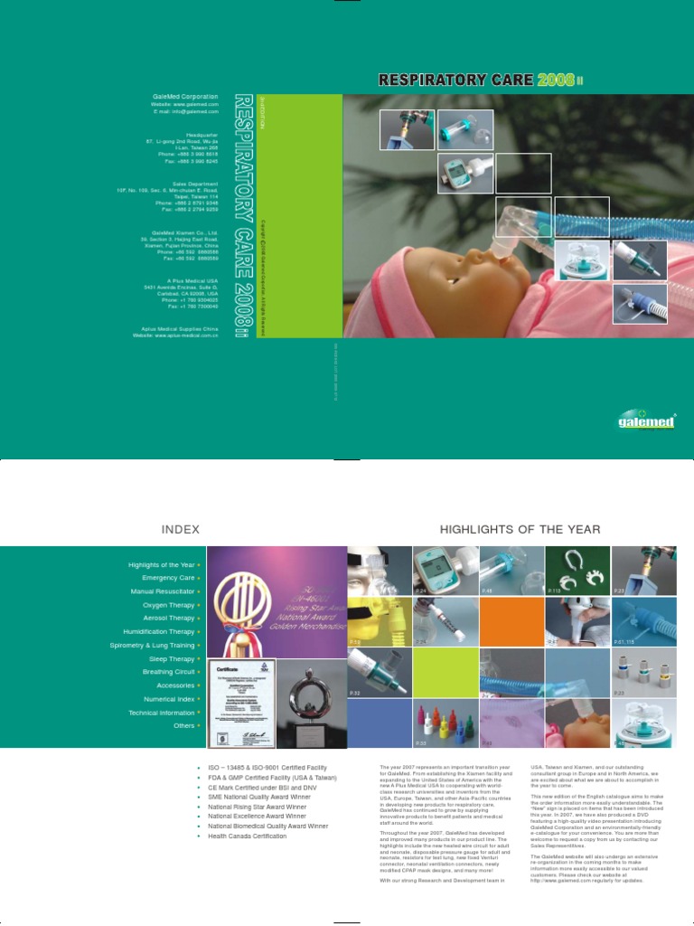 GALEMED - Respiratory Care (2008II) | PDF | Equipment | Nature