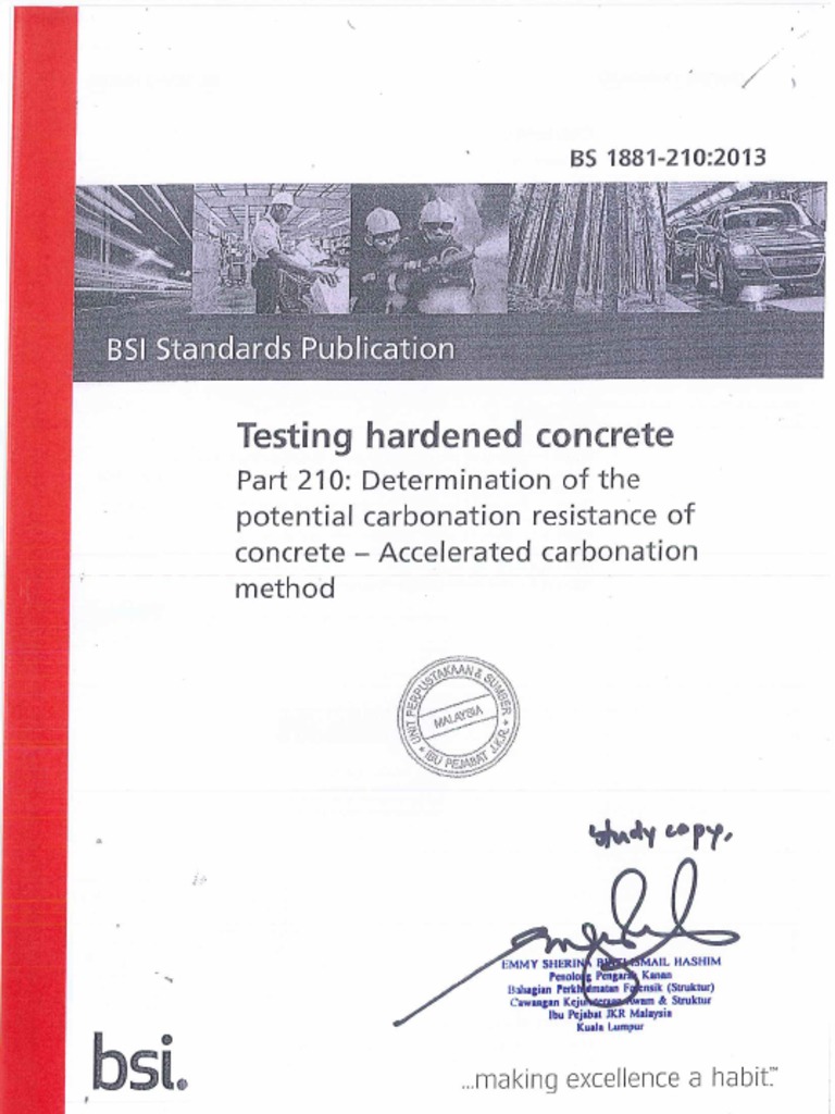 BS 1881-210 2013 Testing Hardened Concrete - Part 210 Determination of ...