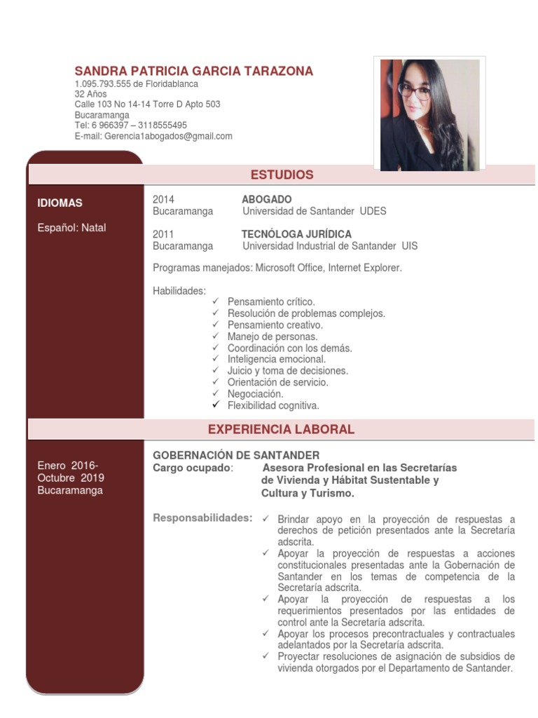 Curriculum Vitae Sandra Garcia2019 | PDF | Cuidado de salud del ...