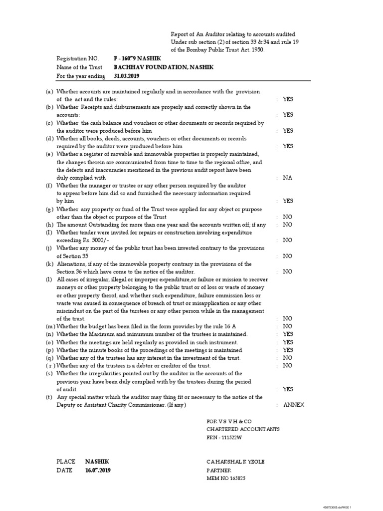 Project Report | PDF | Expense | Trust Law