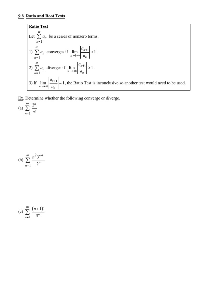 7 - Ratio Test Notes PDF | PDF | Teaching Methods & Materials