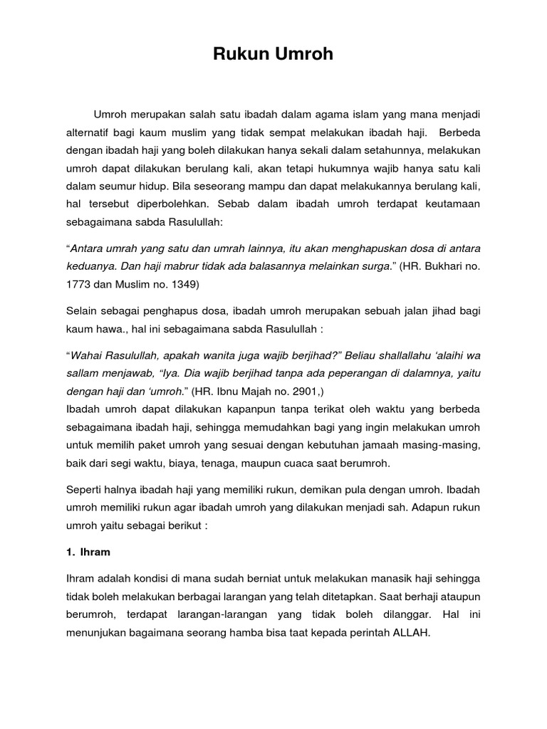 Rukun Umroh | PDF