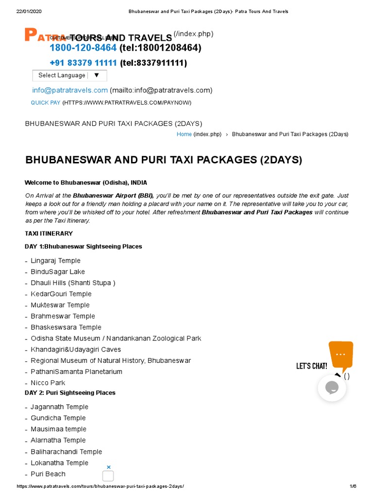 Bhubaneswar and Puri Trip Itinerary | PDF | Services (Economics ...