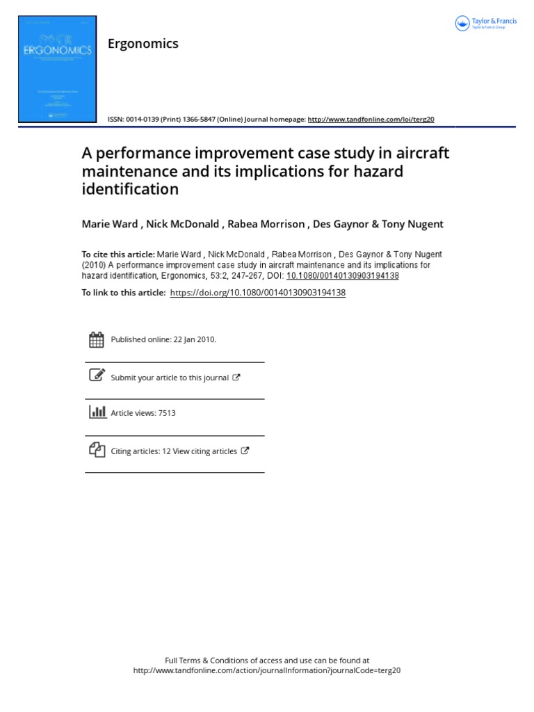 Aircraft Maintenance Performance Study | PDF | Action Research | Human ...