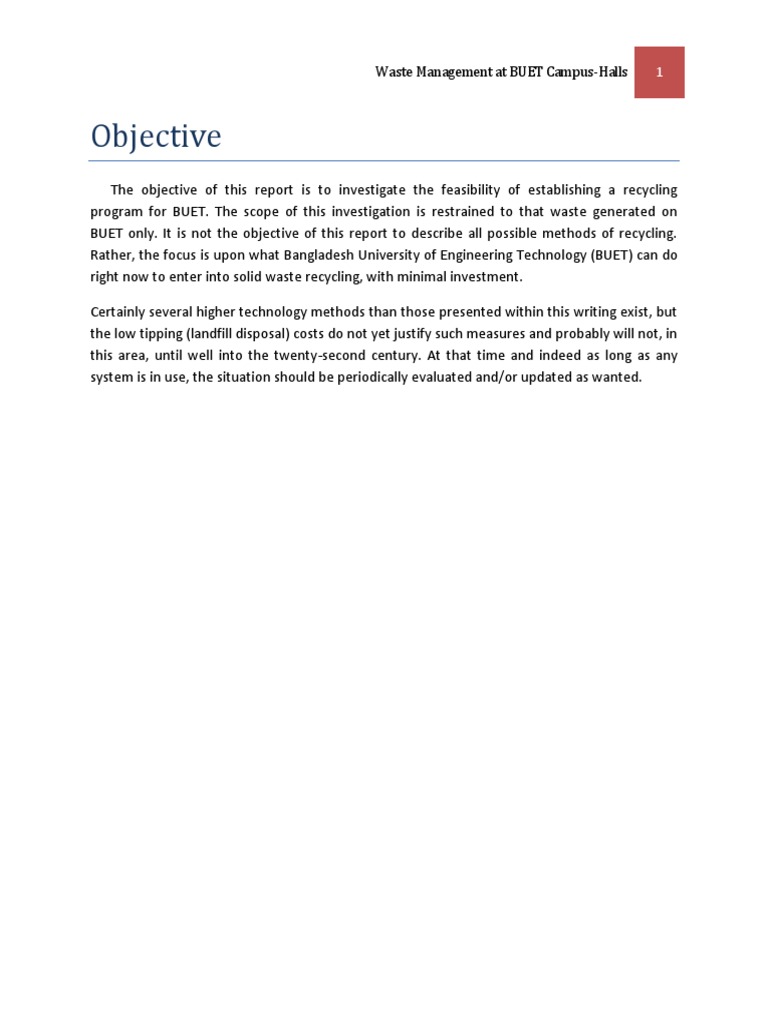 Project Proposal For Waste Management in Campus | PDF