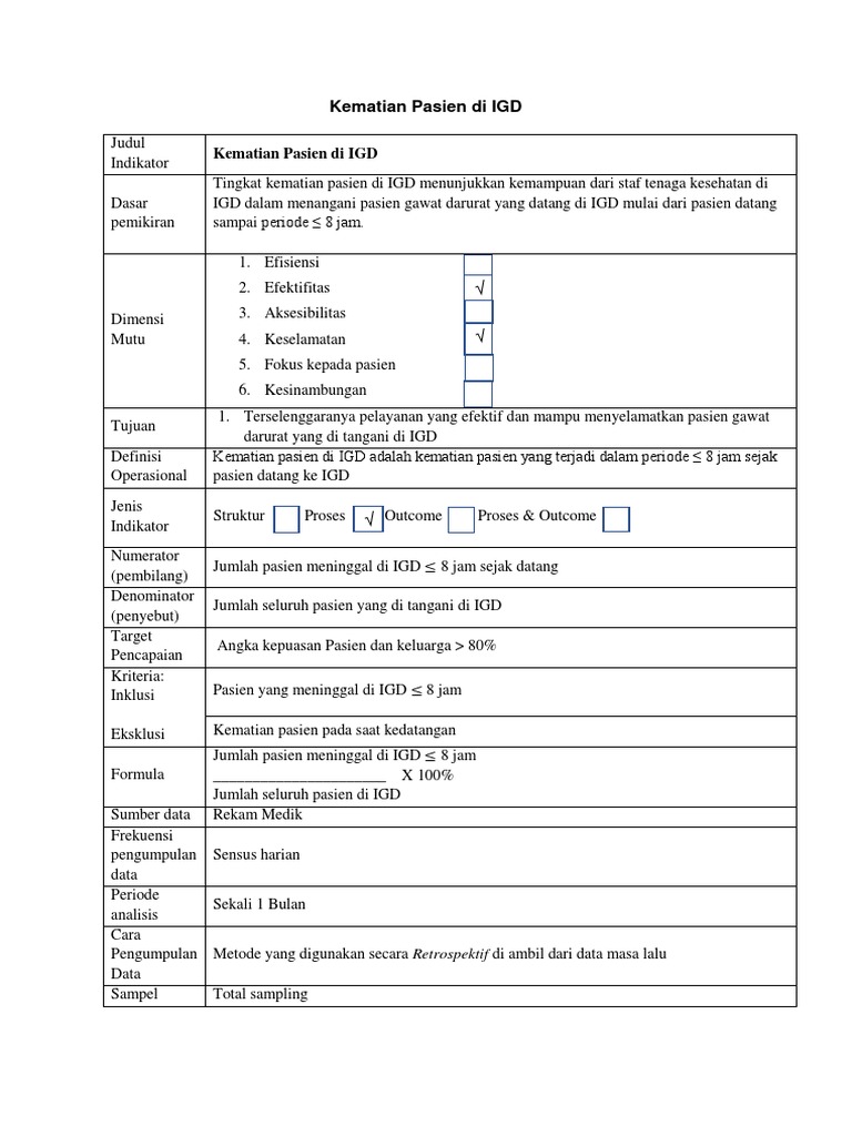 Indikator Mutu Di IGD | PDF