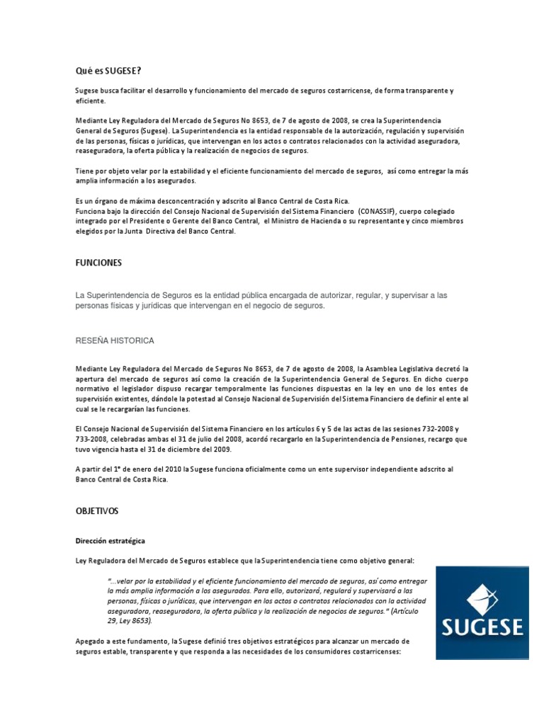 Qué Es SUGESE | PDF | Sistema financiero | Reaseguro
