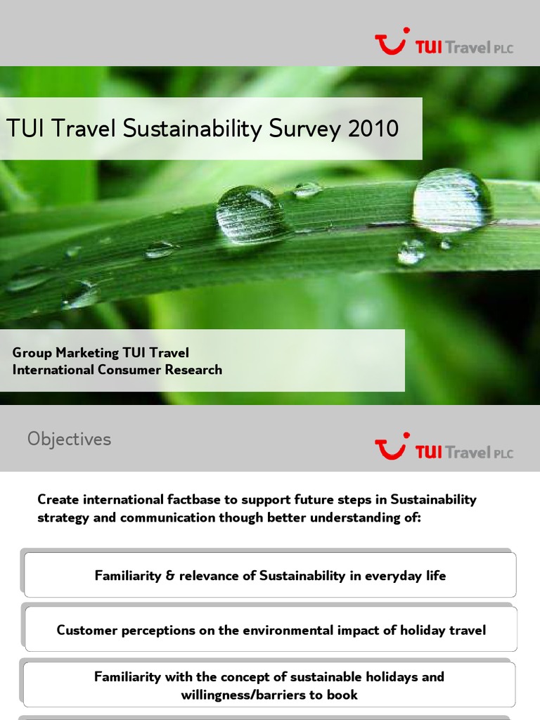 TUI Travel Sustainability Survey 2010 | PDF | Marketing Research | Fair ...