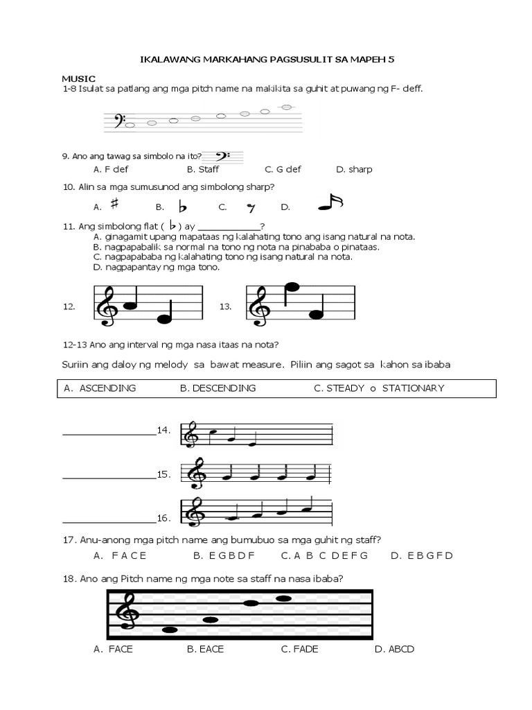PT - MAPEH 5 - Q2 Edited | PDF