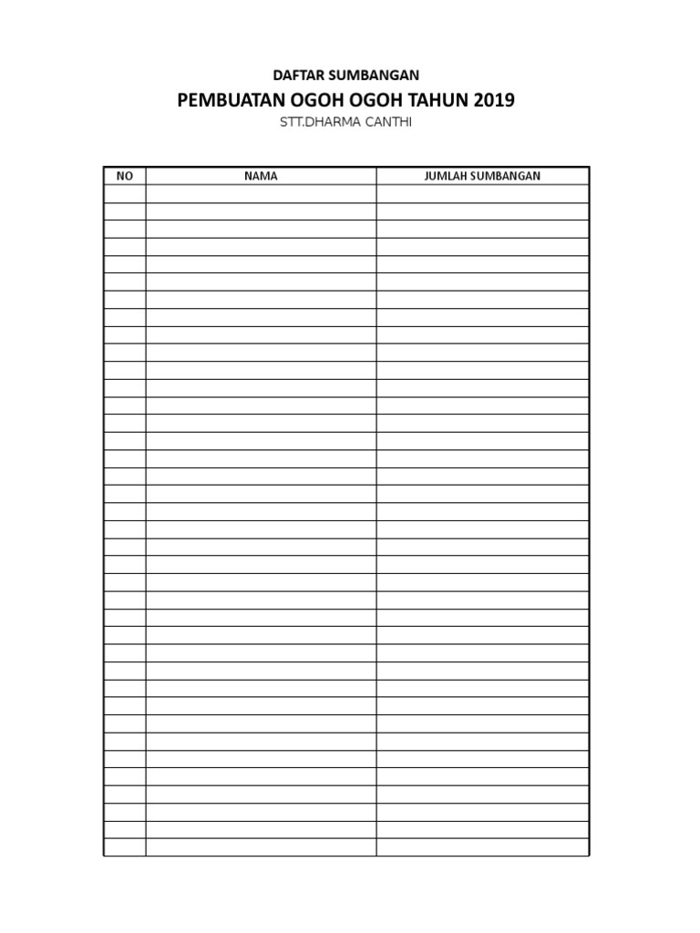 Daftar Sumbangan | PDF
