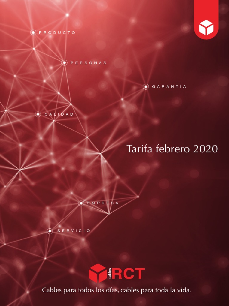 RCT Cables Tarifa Febrero 2020 | PDF | Ingeniería de Edificación | Electromagnetismo