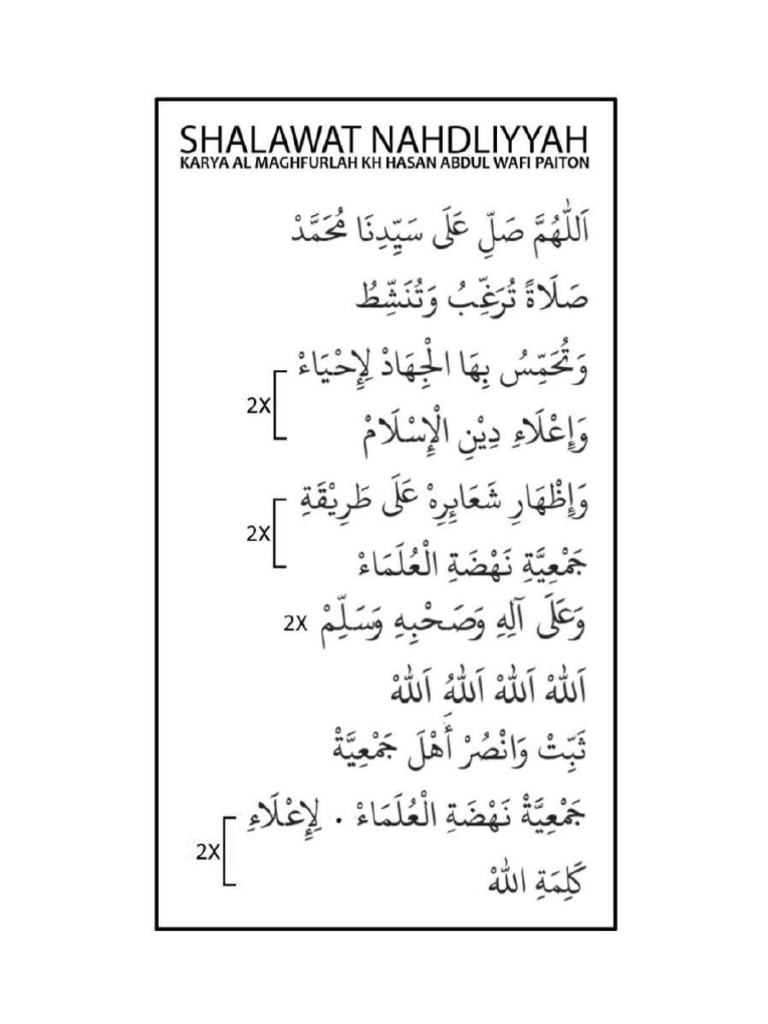 Teks Latin Shalawat NU | PDF