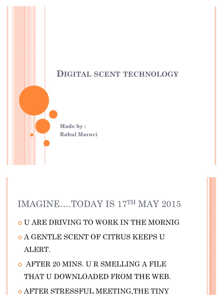 Digital Scent Technology | Download Free PDF | Olfaction | Olfactory System