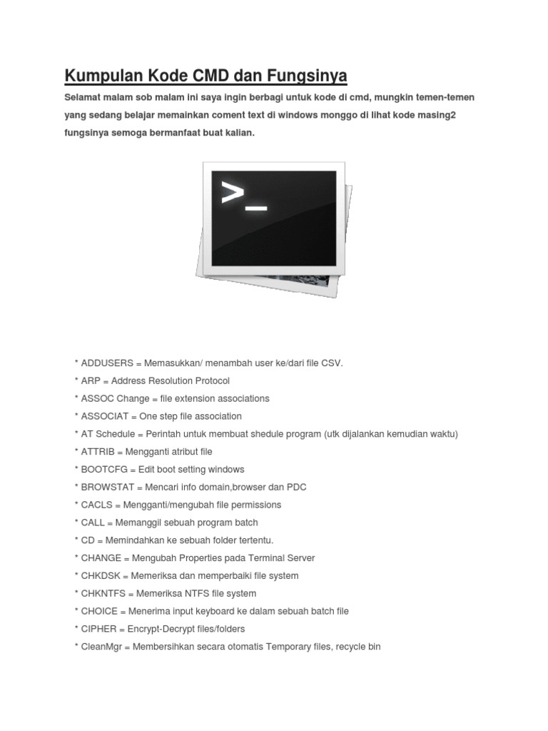 Kode CMD Dan Fungsinya | PDF