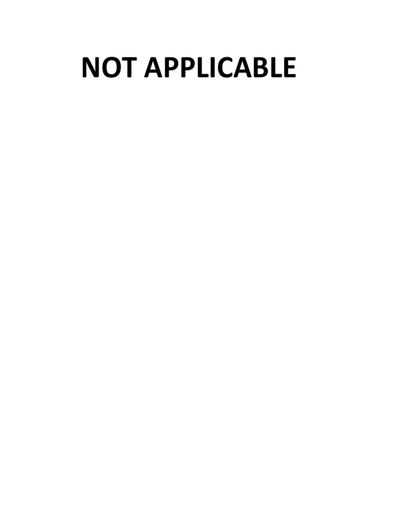 Not Applicable - Format PDF | PDF