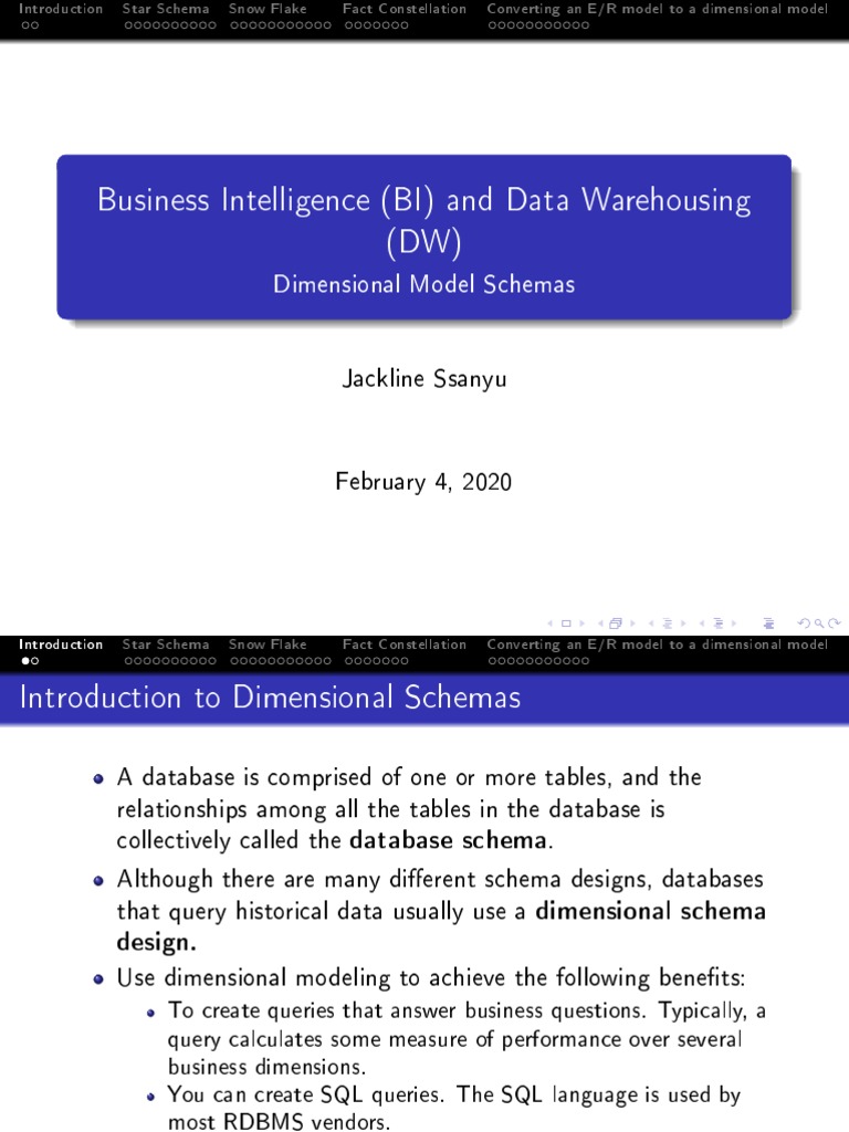 Lec5 - Dimensional Model Schemas PDF | PDF | Data Warehouse | Databases