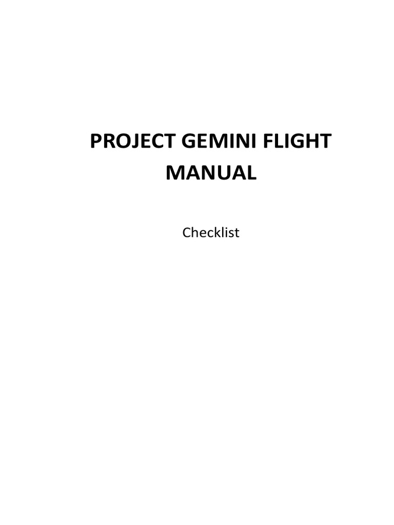 Project Gemini Flight Manual 01 | PDF | Space Rendezvous | Reaction Control System