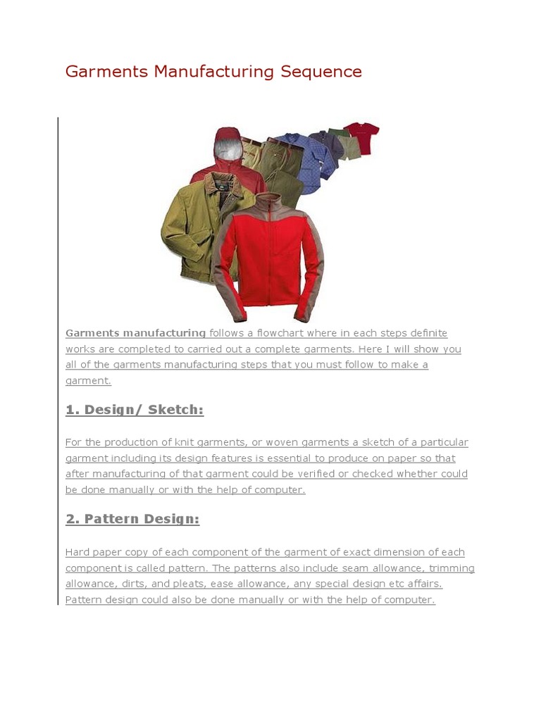 Garments Manufacturing Process Overview | PDF | Sewing | Clothing