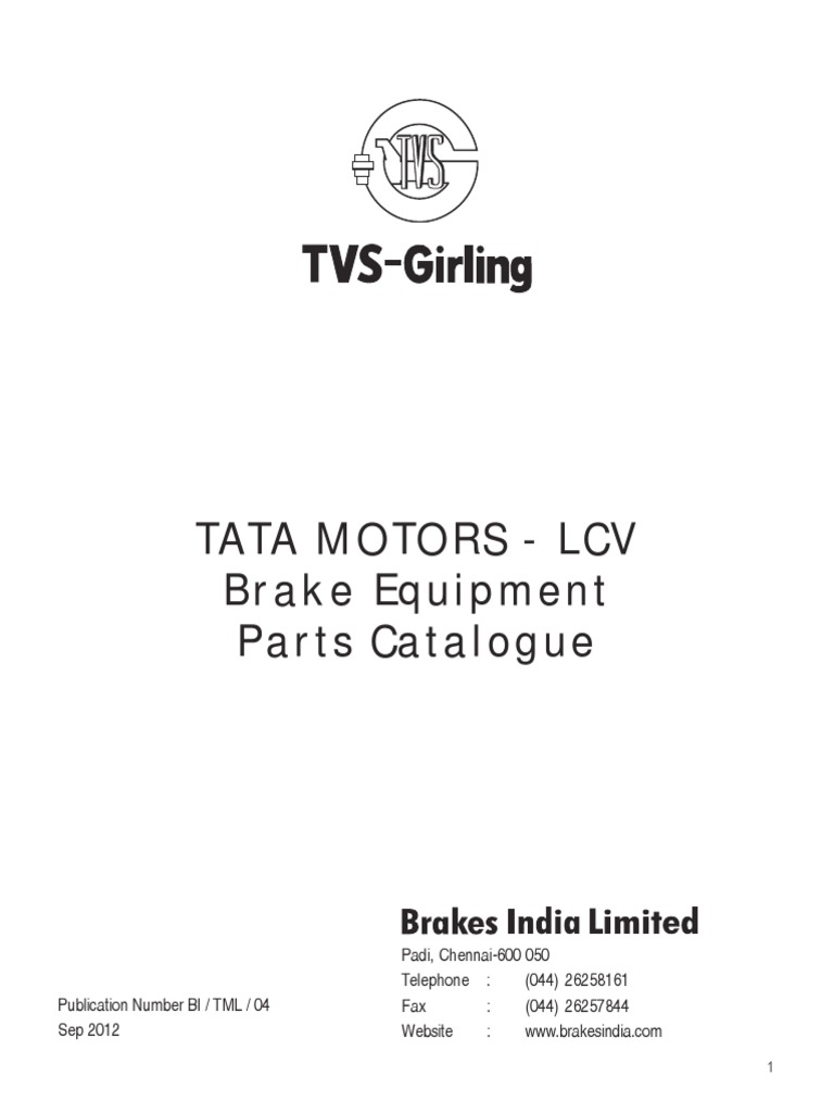 TML LCV MCV Catalogue SEP 2012 | PDF | Anti Lock Braking System | Brake