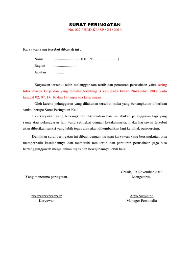 Surat Peringatan | PDF