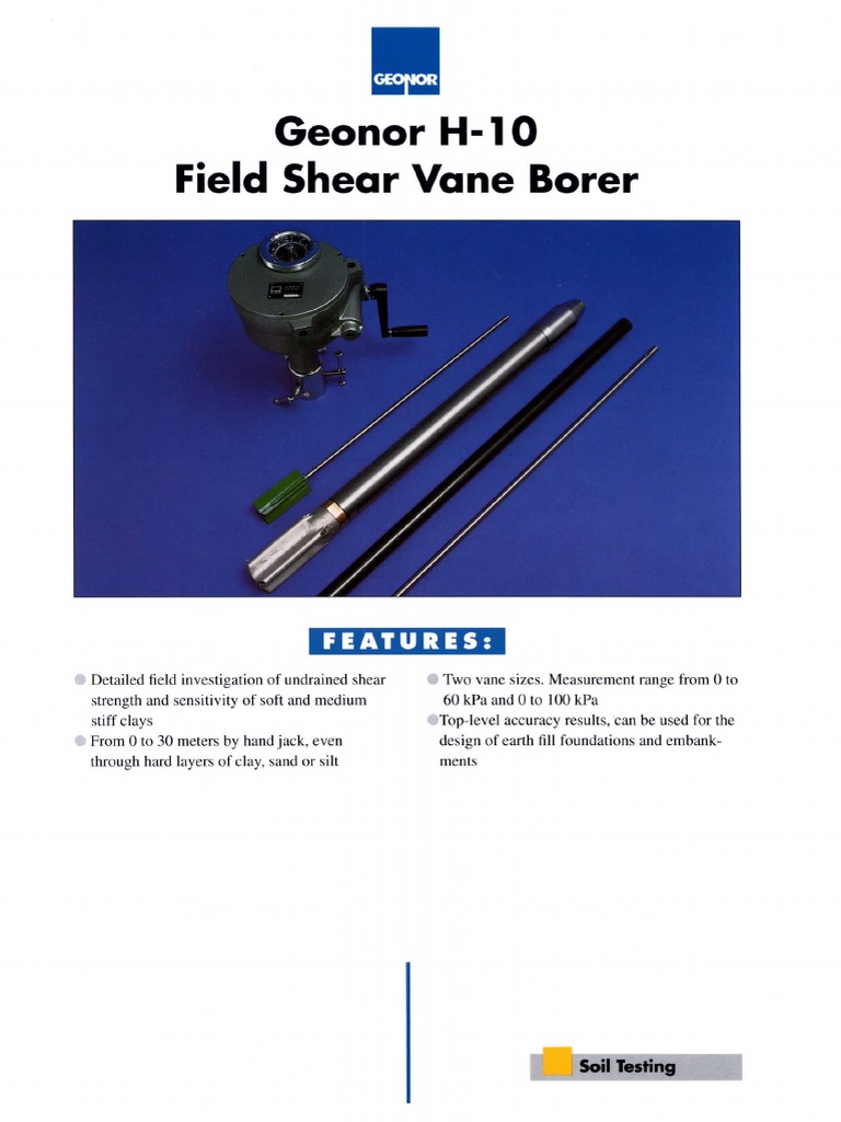Geonor H-10 Vane Borer Brochure PDF | PDF