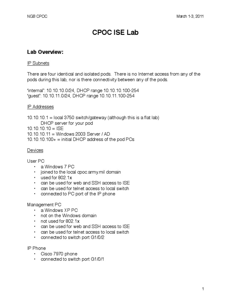 ISE Lab | PDF | Radius | Command Line Interface