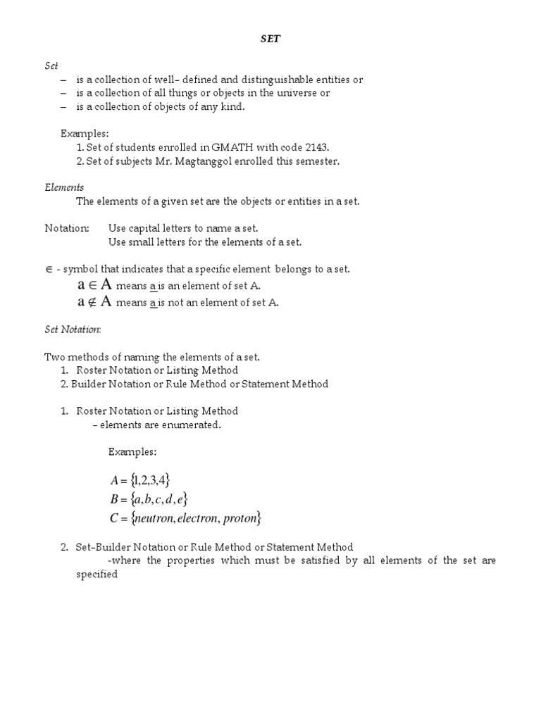Set Theory | PDF | Set (Mathematics) | Mathematical Logic