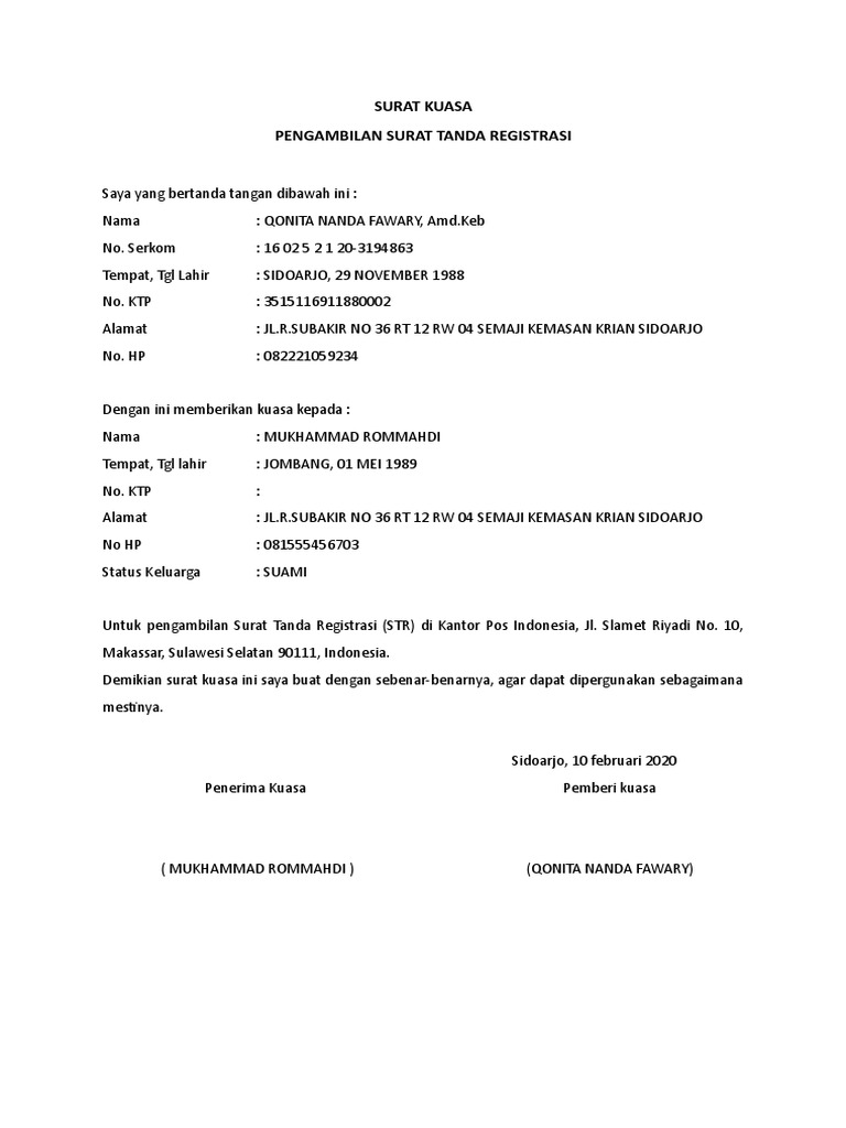SURAT KUASA Doc | PDF
