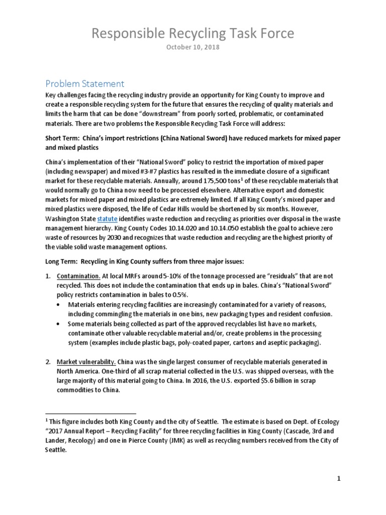 Task Force Problem Statement | PDF | Recycling | Waste Management