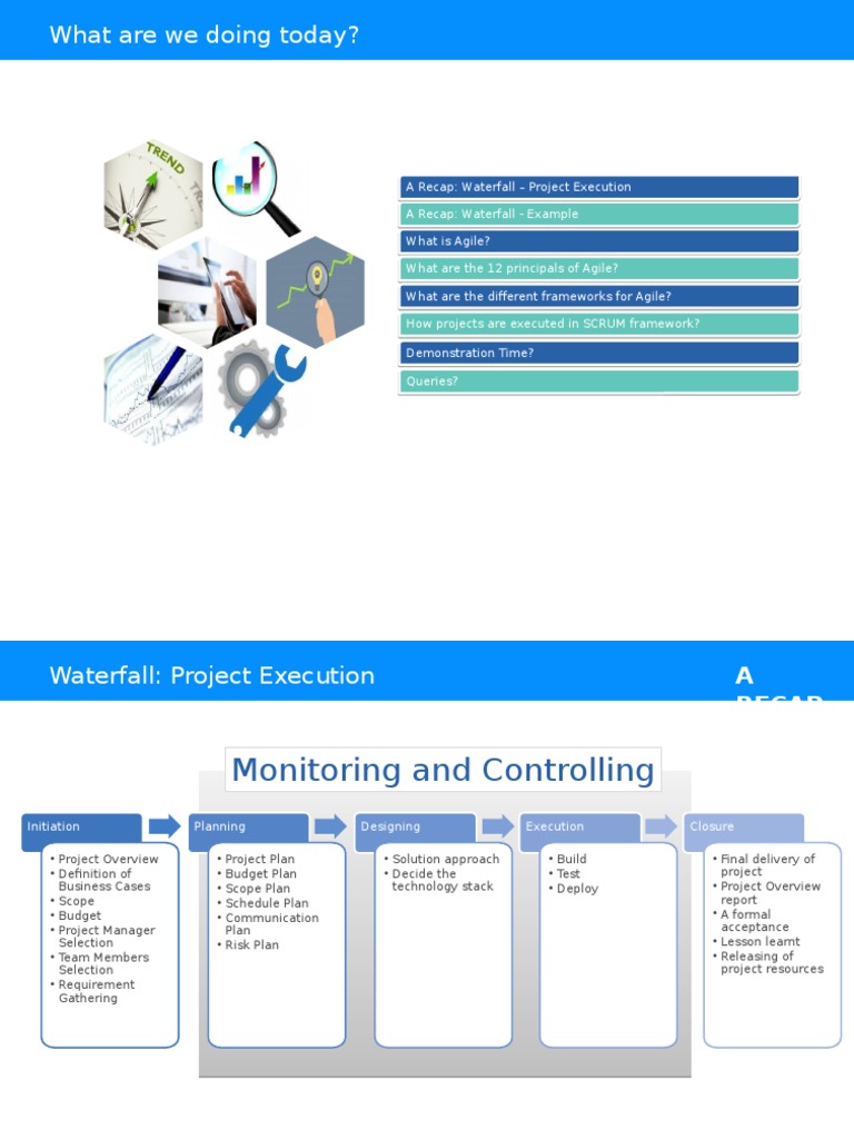 Agile and Waterfall Project Execution Guide | PDF | Scrum (Software ...