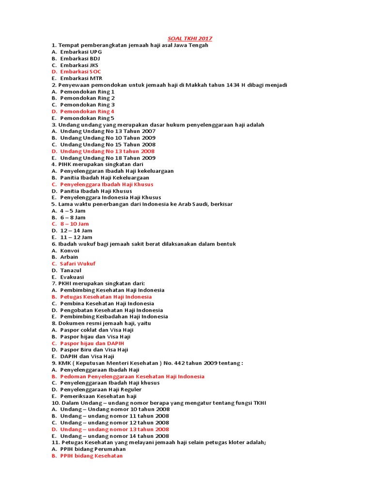 Soal Tkhi 2017 | PDF