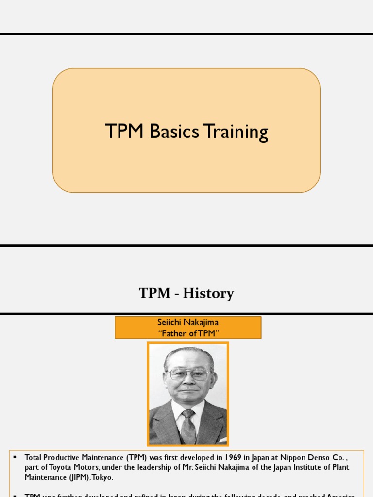 TPM Basic Training | PDF | New Product Development | Quality Assurance