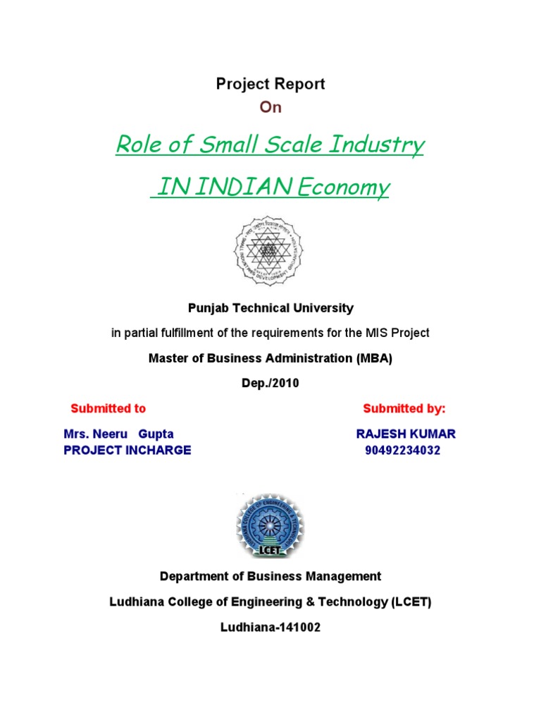 Small Scale Industries in India | PDF | Subsidy | Economy Of India