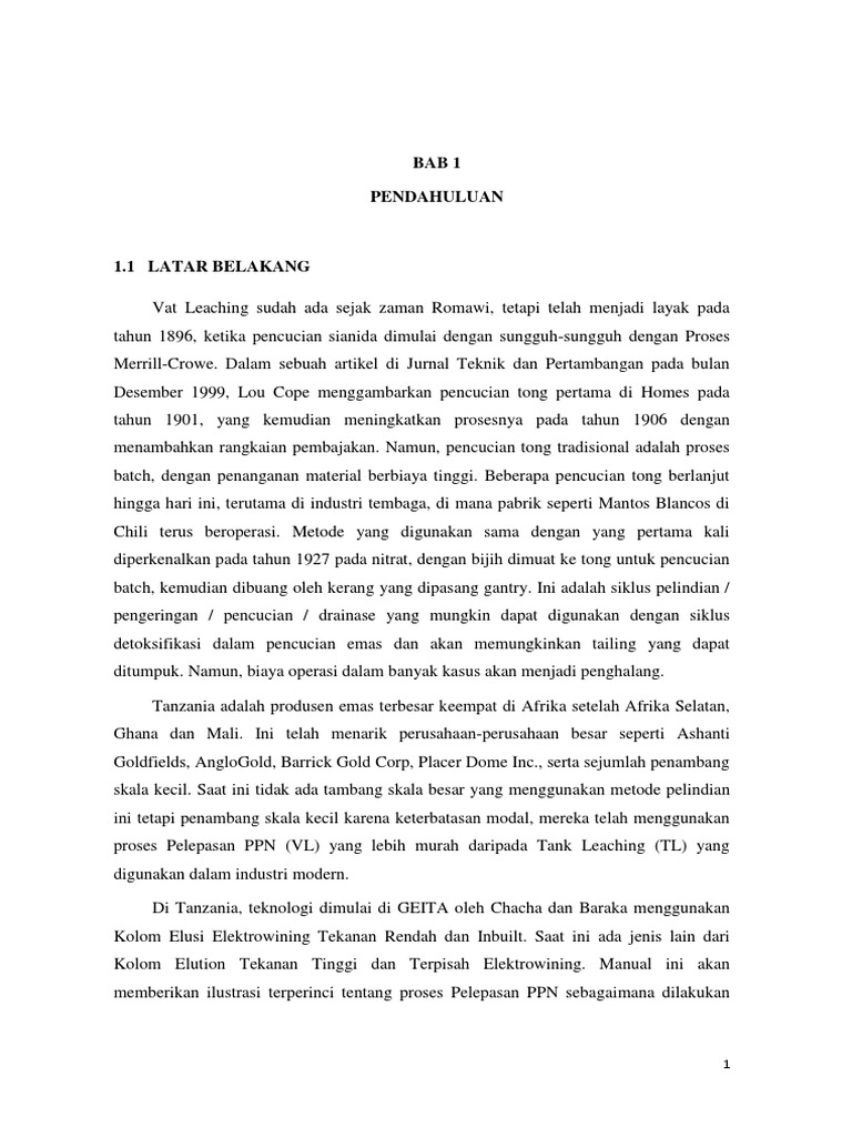 Proses Vat Leaching untuk Emas di Tanzania | PDF | Teknologi & Rekayasa