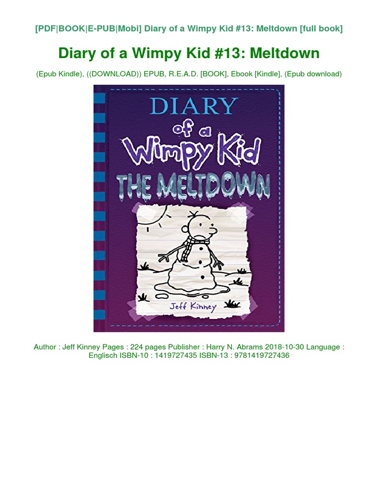 Diary of A Wimpy Kid 13 Meltdown Free Download 190125164341 | PDF