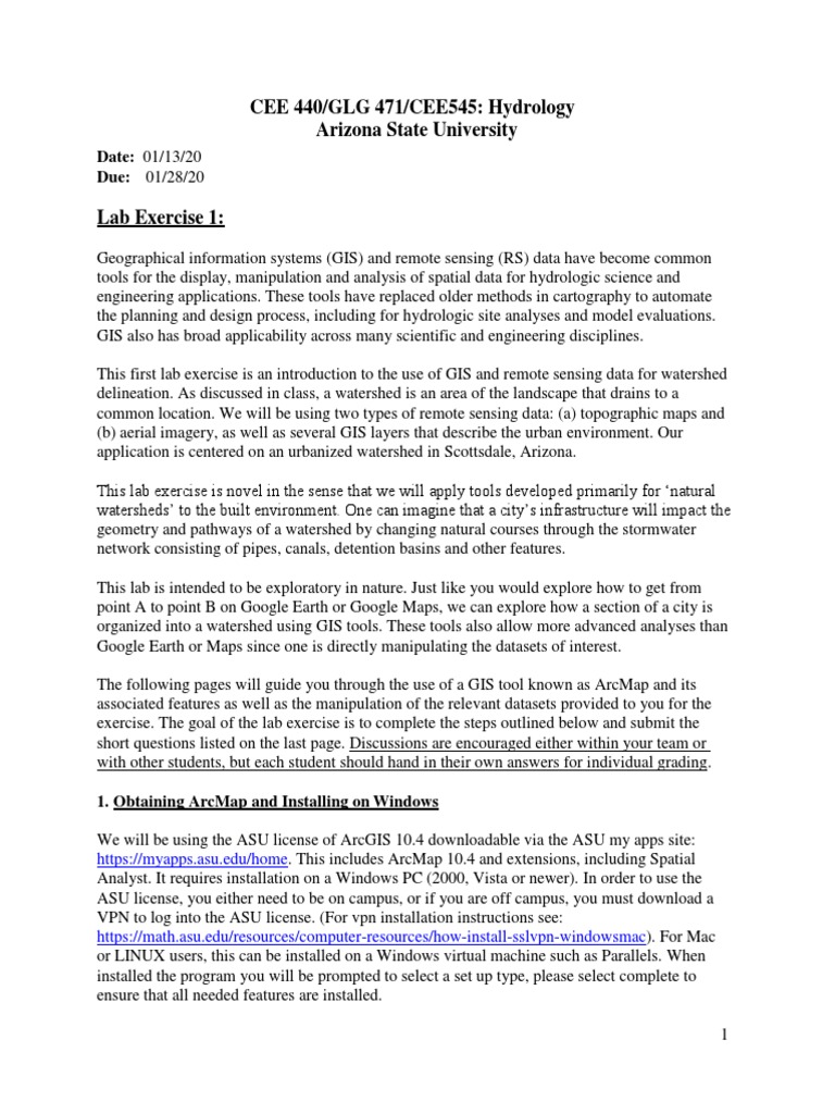 Lab 1 | PDF | Arc Gis | Geographic Information System