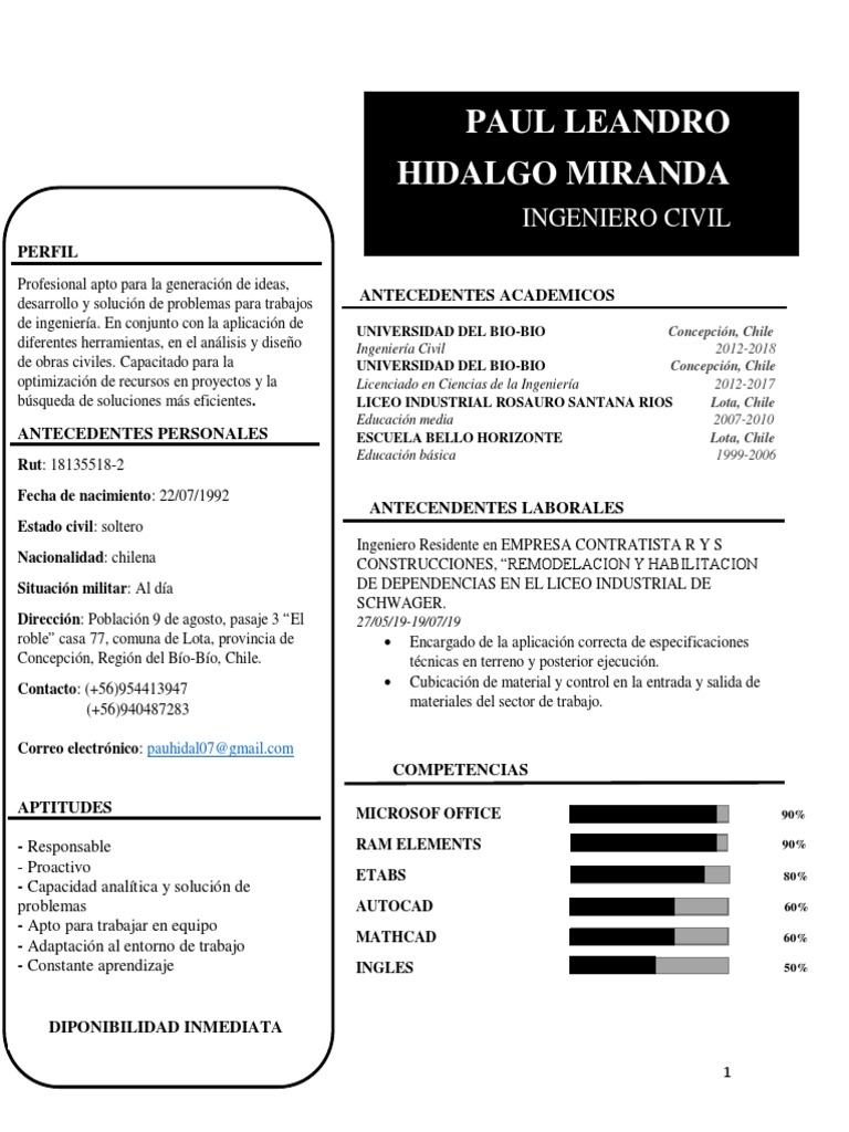 CV Paul Hidalgo 2 | PDF | Ingeniería | Science