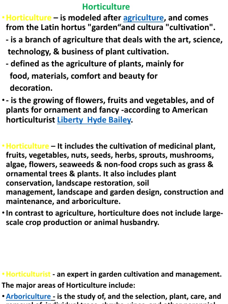 Horticulture Intro | PDF | Horticulture | Plants