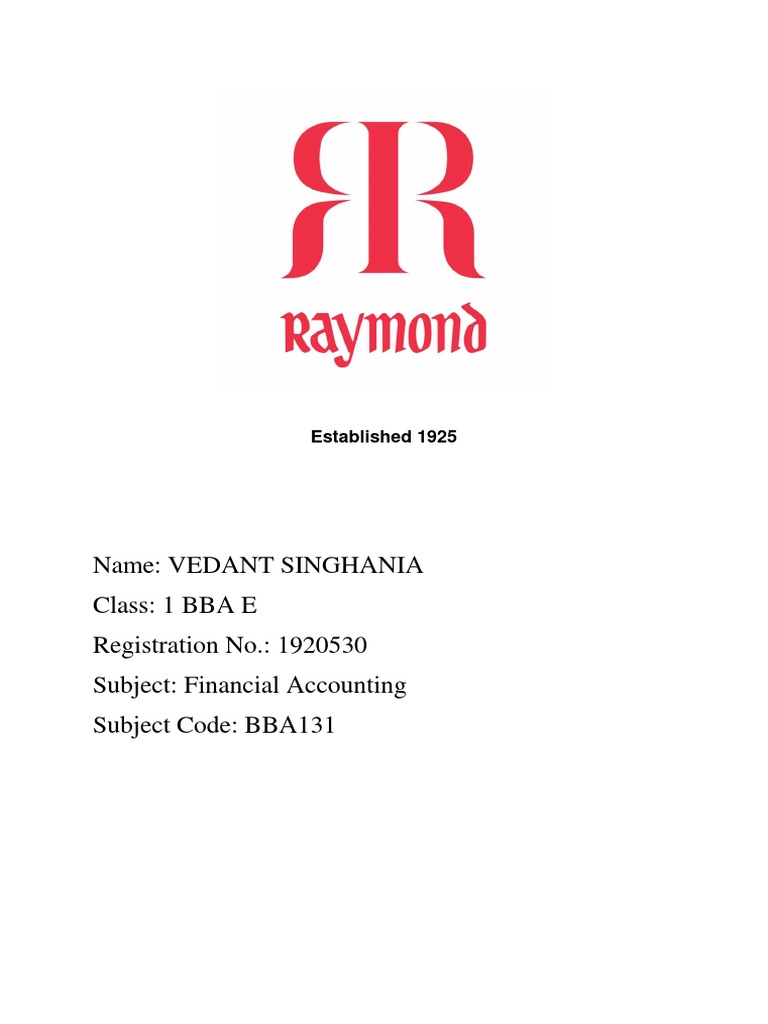 Raymond | PDF | Historical Cost | Revenue