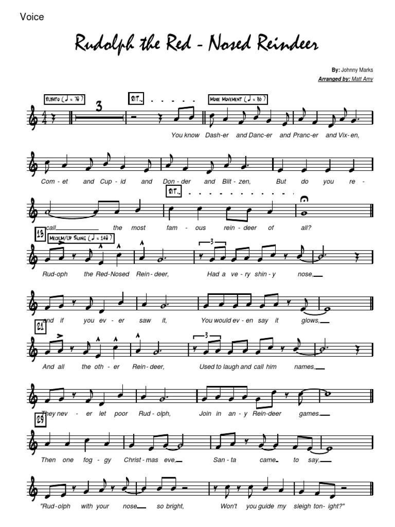 Rudolph The Red Nose - Parts - 38 Pages | PDF | Rudolph The Red Nosed ...