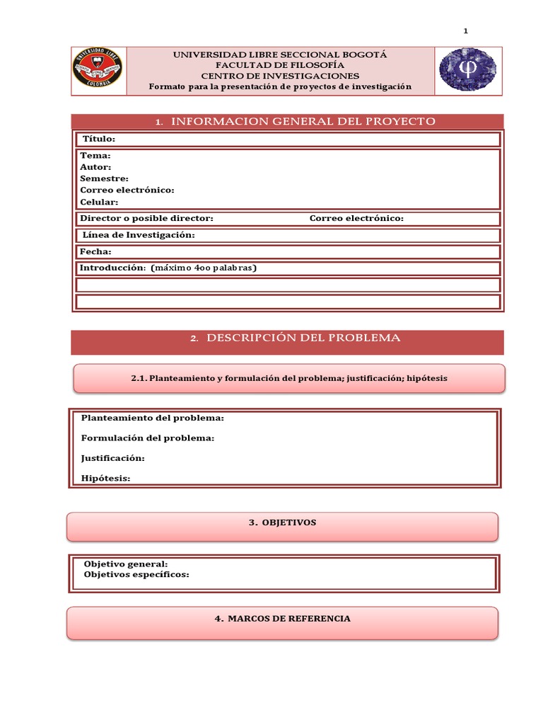 Formato para Realizar Un Proyecto de Investigación | PDF | Science ...