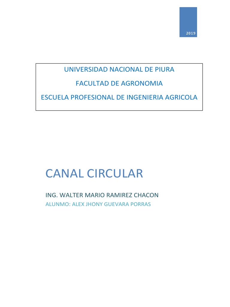 Trabajo de Hidraulica Canales Circulares | PDF | Canal | Geometría ...