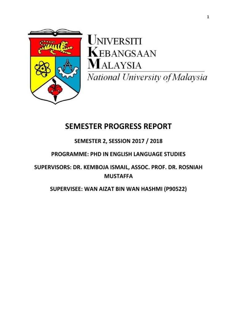 Semester Progress Report | PDF | Postgraduate Education | Thesis