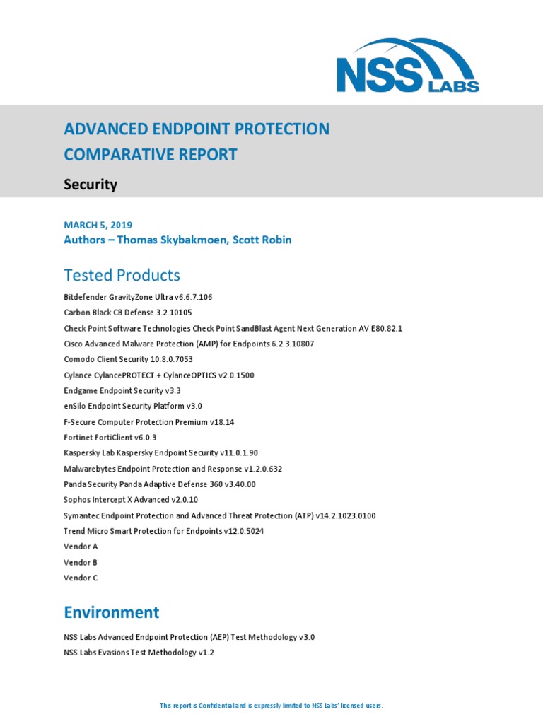 NSS Labs AEP Comparative Report Security | PDF | Malware | Antivirus ...