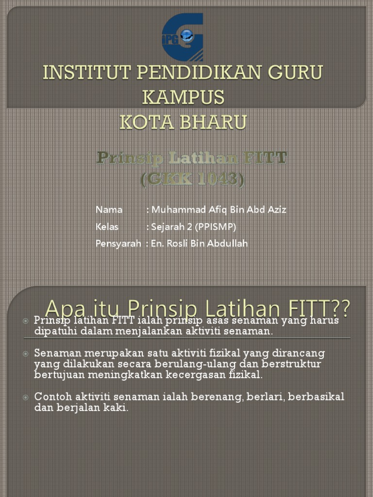 GKK 1043-Prinsip Latihan FITT | PDF