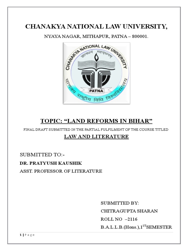 Land Reforms in Bihar | PDF | Leasehold Estate | Indian National Congress
